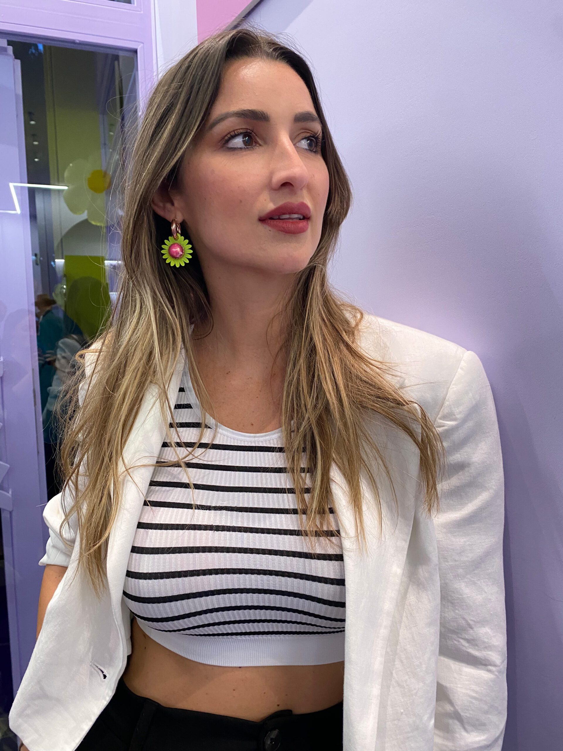 Aro flor Flúor - Pendientes de Metacrilato